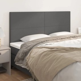 Čelo postele šedé 200 x 5 x 118/128 cm umělá kůže 3116164