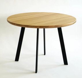 Kulatý jídelní stůl Rondo s masivní dubovou deskou 1100 mm