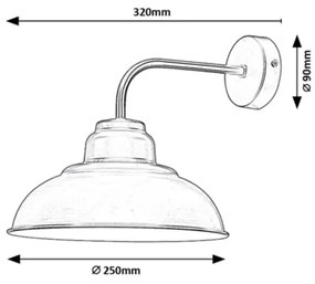 Rabalux 5307 - Nástěnná lampa DRAGAN 1xE27/60W/230V