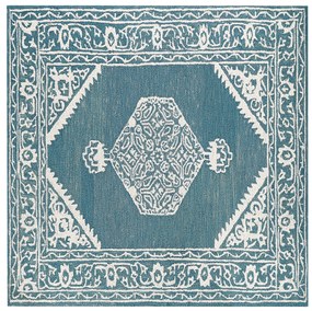 Vlněný koberec 200 x 200 cm bílý/modrý GEVAS Beliani