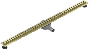 Mexen Flat 360° Slim sprchový žlab 130 cm, zlatá matná, 1A41130