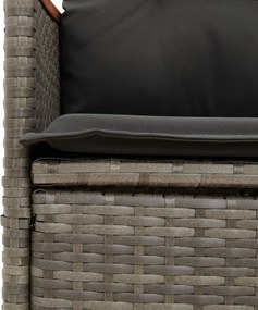 3dílný bistro set s poduškami šedý polyratan 3276843