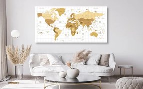Obraz na korku béžová mapa světa na světlém pozadí