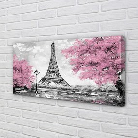 Obrazy na plátně Paris jarní strom 120x60 cm