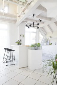 Dekorační svícen/sloup CANDELA XL, vláknocement, výška 100 cm, bílý mat