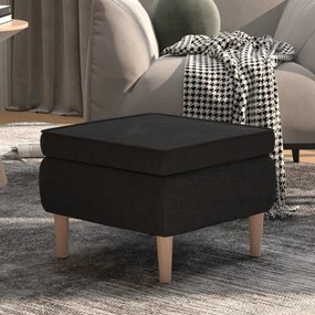 Stolička s dřevěnými nohami černá textil 329448