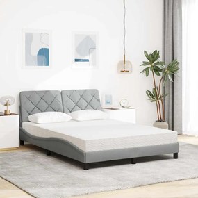 Postel s matrací světle šedá 120 x 200 cm textil 3310727