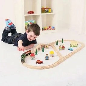 Bigjigs Rail Dřevěná vláčkodráha Flying scotsman / 40 dílů / od 3 let