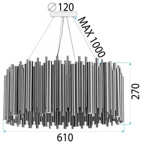 Toolight Toolight, stropní svítidlo 12xG9, APP1560-12CP, zlatá lesklá, OSW-03266