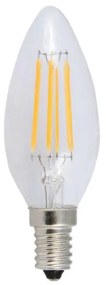 ACA DECOR LED žárovka Filament Candle E14 4W Studená bílá