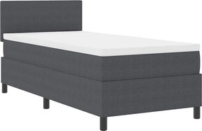 Postel s boxspringem s čelo Tmavě šedá a bílá 100 x 200 cm 3337500