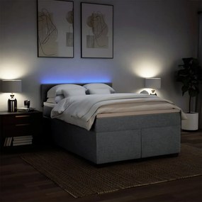 Box spring postel s matrací světle šedá 160 x 200 cm textil 3288239