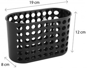 Erga Erga, koupelnový koš na kosmetiku 19x8x12 cm na přísavky, černá lesklá, ERG-YKA-RY.KPBLACK0200