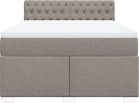 Box spring postel s matrací taupe 140x190 cm textil 3285894