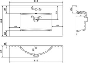 Mexen ATENA UMYVADLO, 80x46 CM, BÍLÁ, 25018000