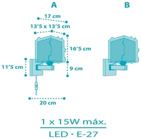 Dalber 63359 - Dětské nástěnné svítidlo ROCKET 1xE27/15W/230V