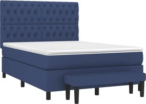 Box spring postel s matrací modrá 140x200 cm textil 3136843