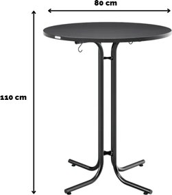 Cateringový skládací barový stůl Malik 80 cm šedý