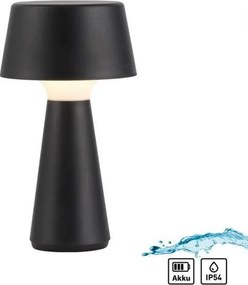 LD 19260-18 ABERA LED stolní lampa na baterie černá dotykový stmívač IP54 USB vnitřní i venkovní použití 3000K - JUST LIGHT