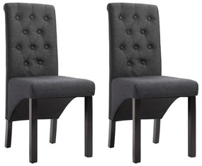 Jídelní židle 2 ks tmavě šedé textil,  248986