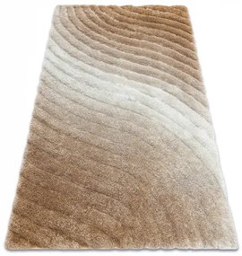 Moderní koberec FLIM 006 B5 shaggy, Vlny Strukturální béžový velikost 160x220 cm | krásné koberce cz