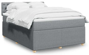 Box spring postel s matrací světle šedá 140 x 190 cm textil 3289758