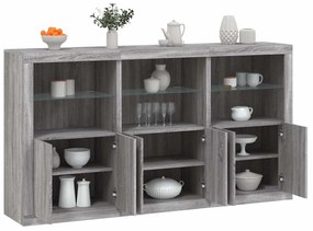 Příborník s LED osvětlením šedý sonoma 181,5 x 37 x 100 cm 3209154