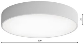 LED Stropní svítidlo CLEO LED/69W/230V 3000K pr. 50 cm šedá
