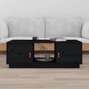 818269 vidaXL Konferenční stolek černý 100x50x35 cm masivní borové dřevo