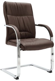 Konzolová kancelářská židle hnědá umělá kůže