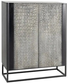 Designová vysoká komoda Helvius 120 cm šedá / černá