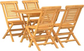 5dílný zahradní jídelní set masivní teakové dřevo 3154999