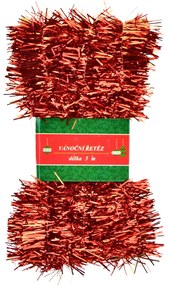 Vánoční řetěz červený 5cm x 5m
