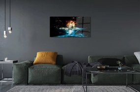 Obraz na skle Sword of barevné kouře 140x70 cm