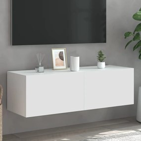 Nástěnná TV skříňka s LED osvětlením bílá 100 x 35 x 31 cm