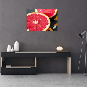 Skleněný obraz rozkrojených grapefruitů (70x50 cm)