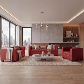 3-2-1 Sedací souprava Sedací souprava Lounge sofa Lille ~ Kůže, červená