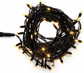 Eco Fix LED světelný řetěz venkovní, 20 m, teple bílá, 120 diod, černý kabel, IP67, 36V