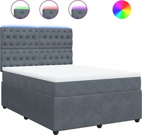 Box spring postel s matrací tmavě šedý 140 x 190 cm samet 3294641