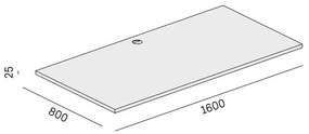 Samostatná pracovní deska stolu BLOCK, 1600 x 800 x 25 mm, dub přírodní