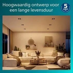 Philips Peridot Rec Kit Sq černá / Vestavné bodové svítidlo / 3 ks / G