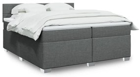 Box spring postel s matrací tmavě šedá 200x200 cm textil 3285996