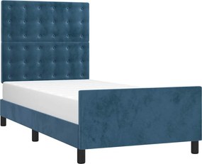 Rám postele bez matrace tmavě modrý 90x190 cm samet 3125975