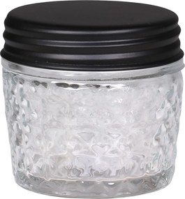 Skleněná dóza s černým šroubovacím víčkem Storage Jam - Ø 8*9 cm/ 0,26l