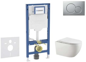 Geberit Duofix - Set předstěnové instalace, klozetu Gaia a sedátka softclose, tlačítko Sigma01, lakovaný matný chrom SANI11CA1135B