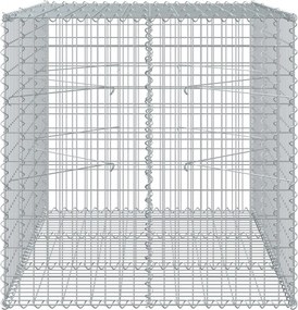 Gabionový koš s víkem 150 x 100 x 100 cm pozinkované železo 3295191