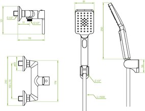 Laveo Alita, sprchová baterie s ruční sprchovou soupravou, chromová, LAV-BVA_041D