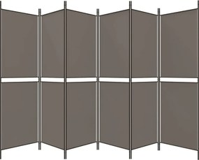 vidaXL 6dílný paraván 300x200 cm textil [350238] Barva: antracitová