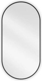Mexen Loft oválné koupelnové zrcadlo 90 x 45 cm, černý rám - 9851-090-045-000-70