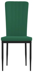 Jídelní židle 4 ks tmavě zelené samet - Default Title